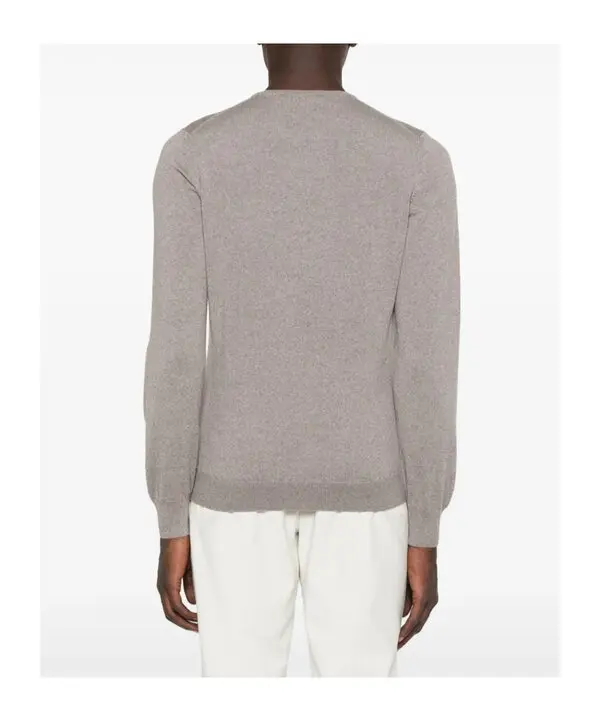 Tagliatore Ribbed Hem Long Sleeve Crew Neck Sweater