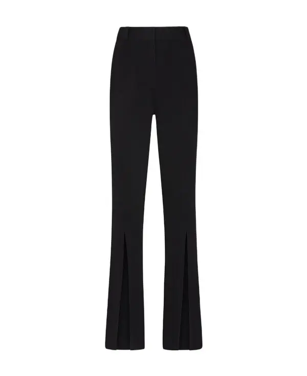 Givenchy High-waist Satin-finish Flared Trousers With Hidden Closure - Black