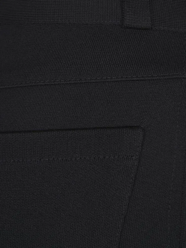 Givenchy High-waist Satin-finish Flared Trousers With Hidden Closure