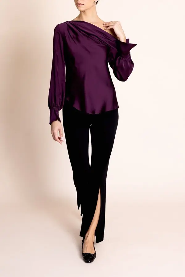 Givenchy High-waist Satin-finish Flared Trousers With Hidden Closure