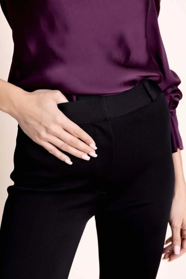 Givenchy High-waist Satin-finish Flared Trousers With Hidden Closure