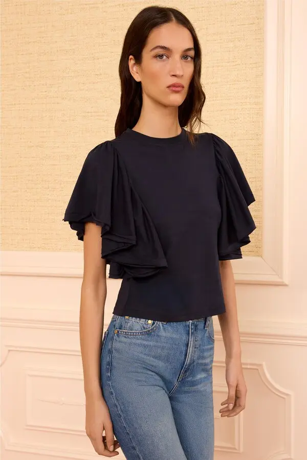 Ulla Johnson Cordelia Cotton Top - Midnight
