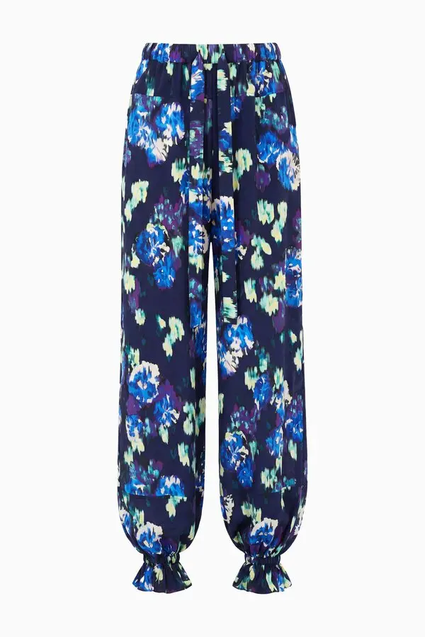 Ulla Johnson Octavia Silk Cinched Pants - Evening Bloom