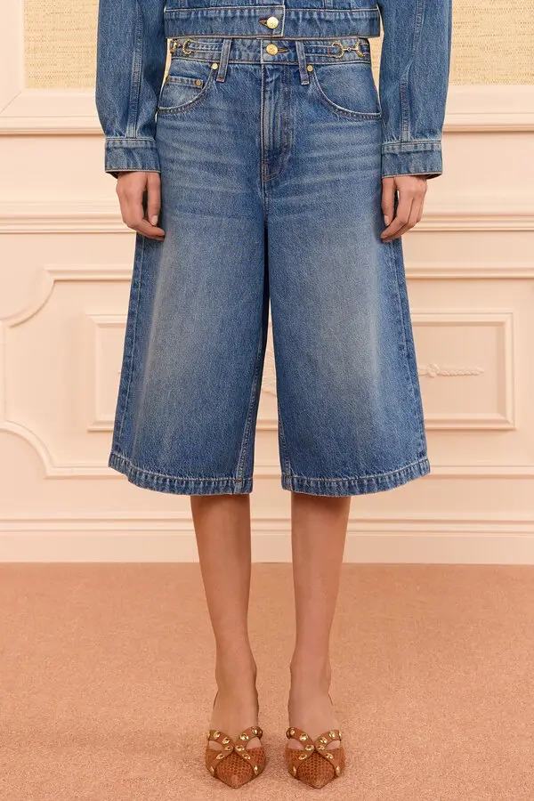 Ulla Johnson Rowan Denim Culotte - Danube