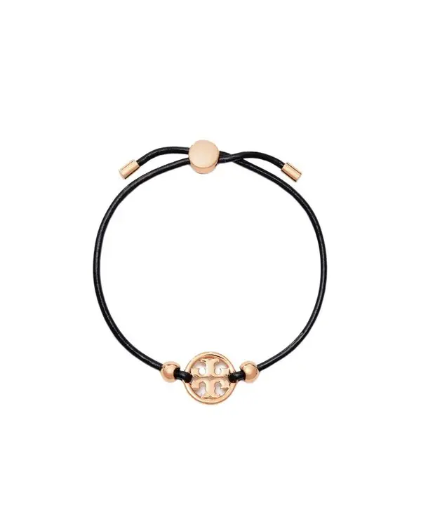 Tory Burch Miller Logo Plaque Adjustable Bracelet - Black