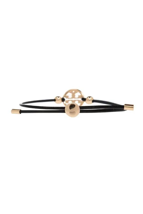 Tory Burch Miller Logo Plaque Adjustable Bracelet - Black