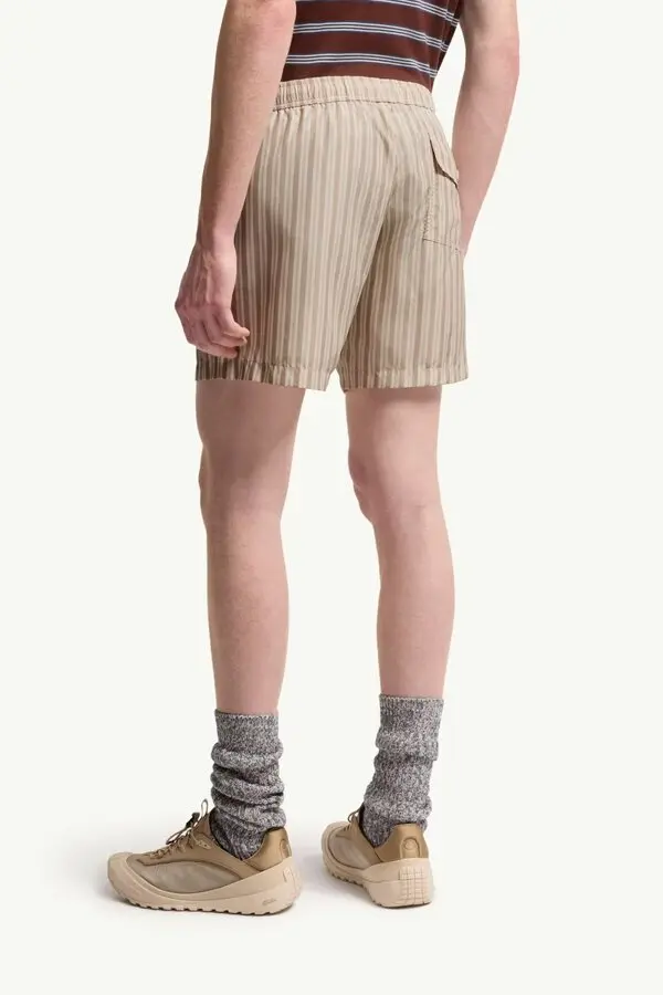 Moncler Striped Drawstring Swim Shorts