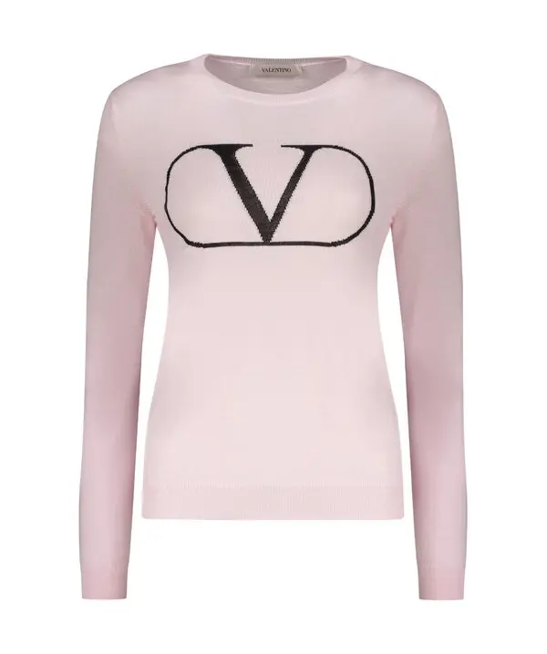 Valentino Garavani Vlogo Signature Crewneck Ribbed Jumper