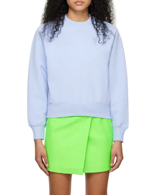 AMI Paris Organic Cotton Sweatshirt With Tonal Logo