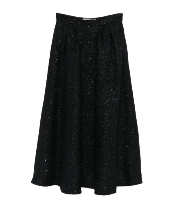 Alessandra Rich Sequin Embellished Pleated Midi Skirt