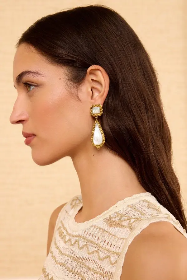 Ulla Johnson Mother Of Framed Drop Earrings