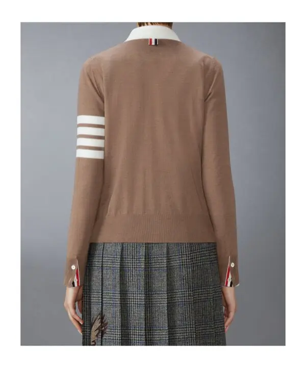 Thom Browne 4-bar Striped V-neck Cardigan
