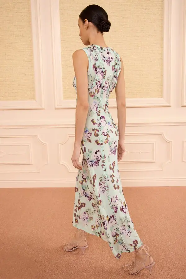 Ulla Johnson Isabelle Jersey Dress With Floral Print And Ruffles - Oasis