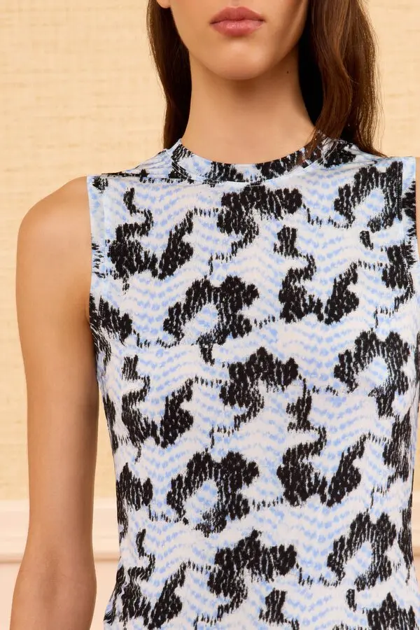 Ulla Johnson Ines Jersey Top With Graphic Print - Ciel