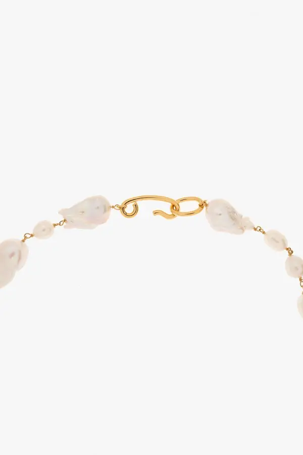 JIL SANDER Embellished Pearl Chain Necklace