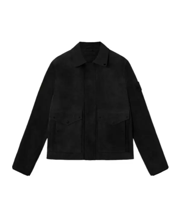 Stone Island Stand Collar Jacket With Durable Surface - Black