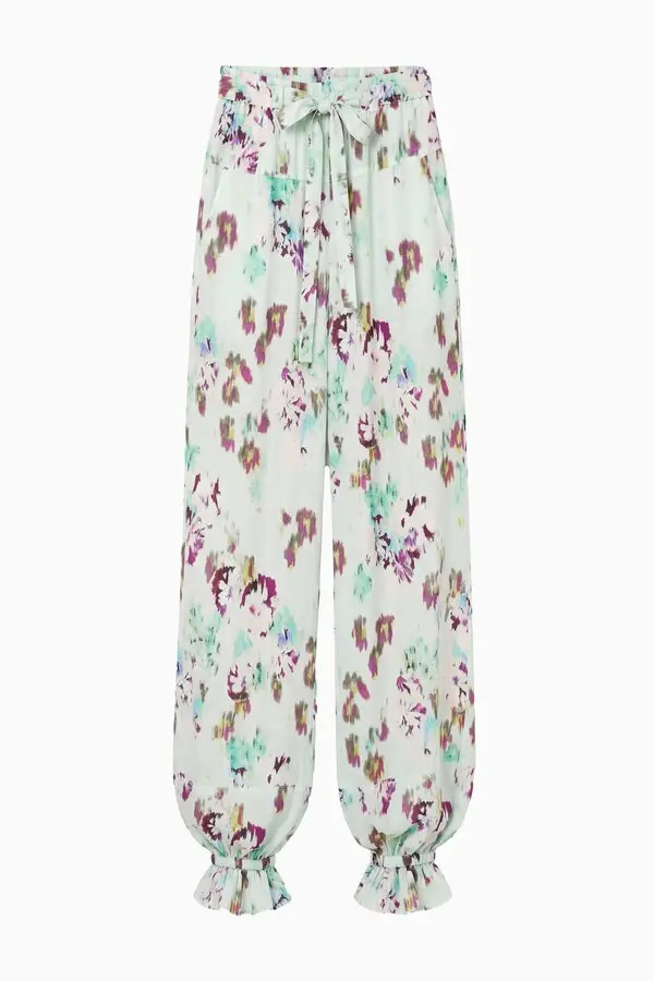 Ulla Johnson Octavia Silk Cinched Pants - Oasis