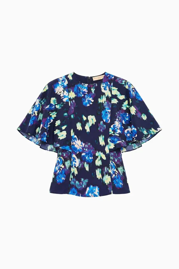 Ulla Johnson Ada Silk Blouse In Floral Print - Evening Bloom