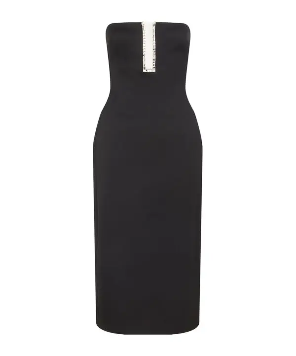 David Koma Rhinestone Embellished Midi Dress