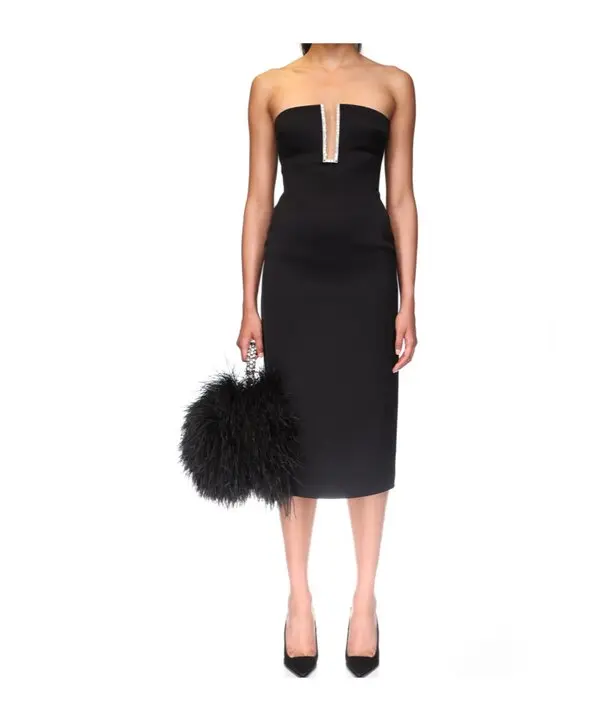 David Koma Rhinestone Embellished Midi Dress
