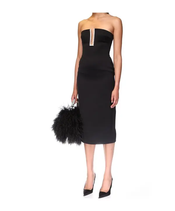 David Koma Rhinestone Embellished Midi Dress