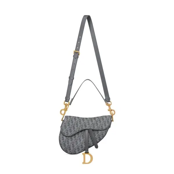 Dior Saddle Bag With Strap - Gray
