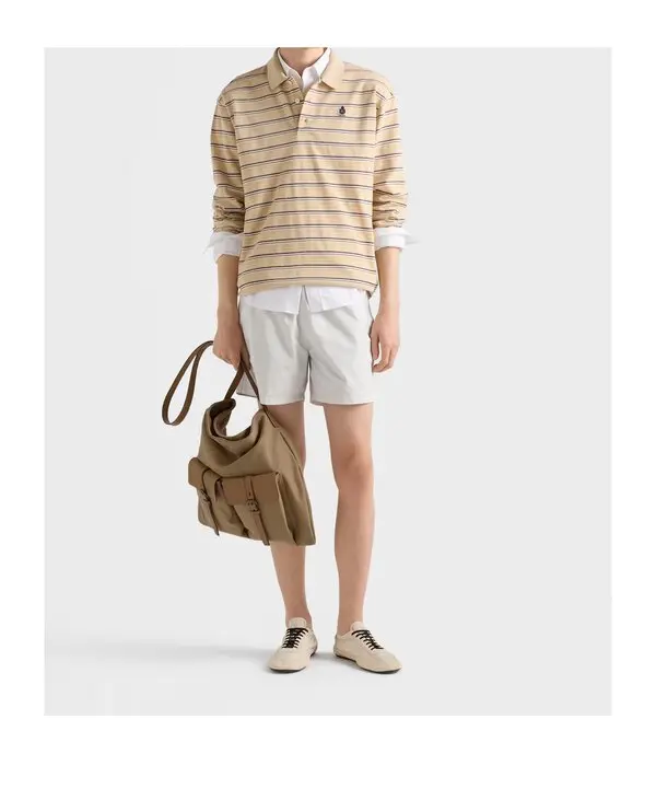 Prada Canvas And Leather Shoulder Bag - Khaki