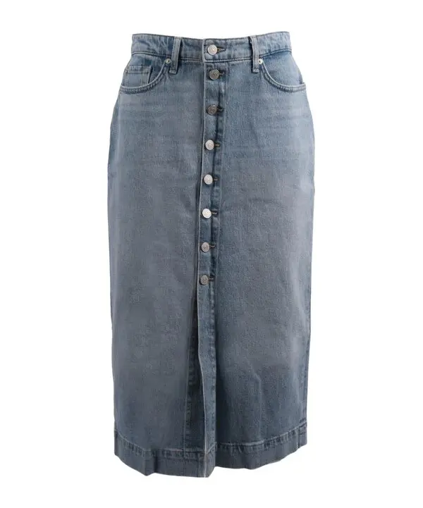 7 For All Mankind Buttoned Midi Skirt