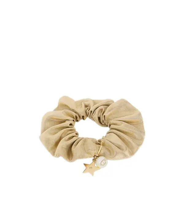Dior Resin Pearl And Gold-plated Star Pendant Hair Tie - Golden