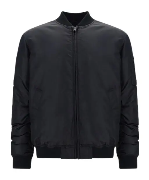 Moschino Slogan Print Bomber Jacket - Black