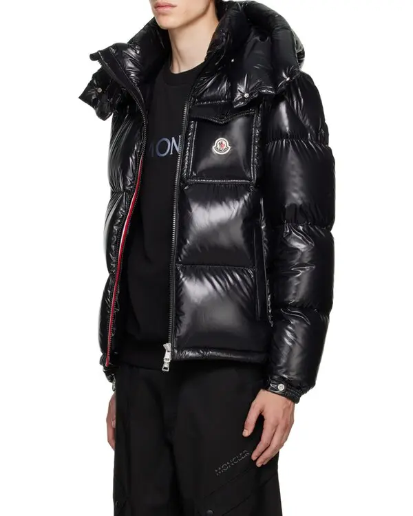 Moncler Montbeliard Zip-up Long-sleeved Puffer Jacket - Black