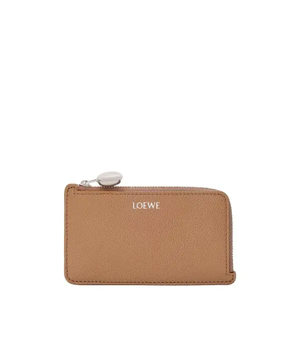 Loewe Pebble Anagram-detail Cardholder - Mocha
