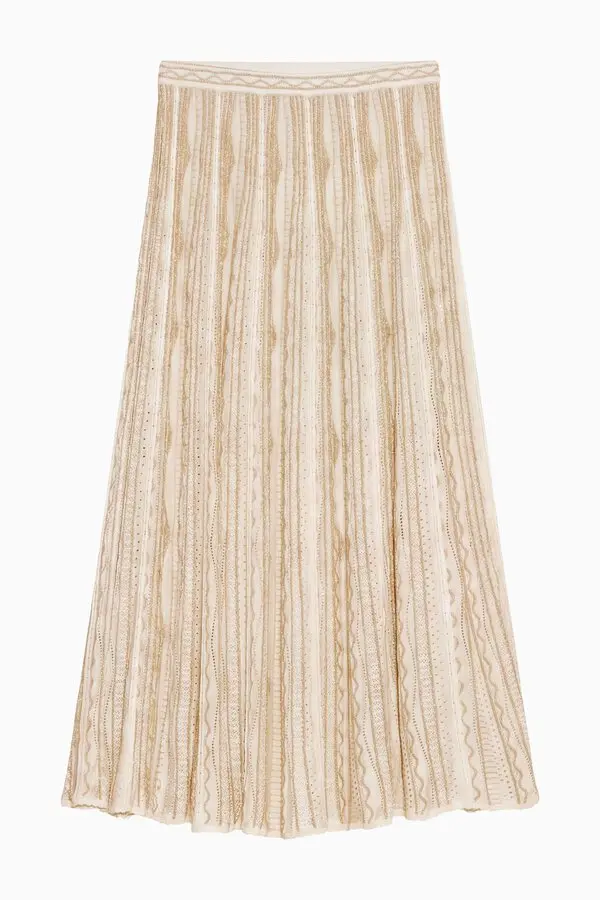 Ulla Johnson Clio Knit Midi Skirt - Conch