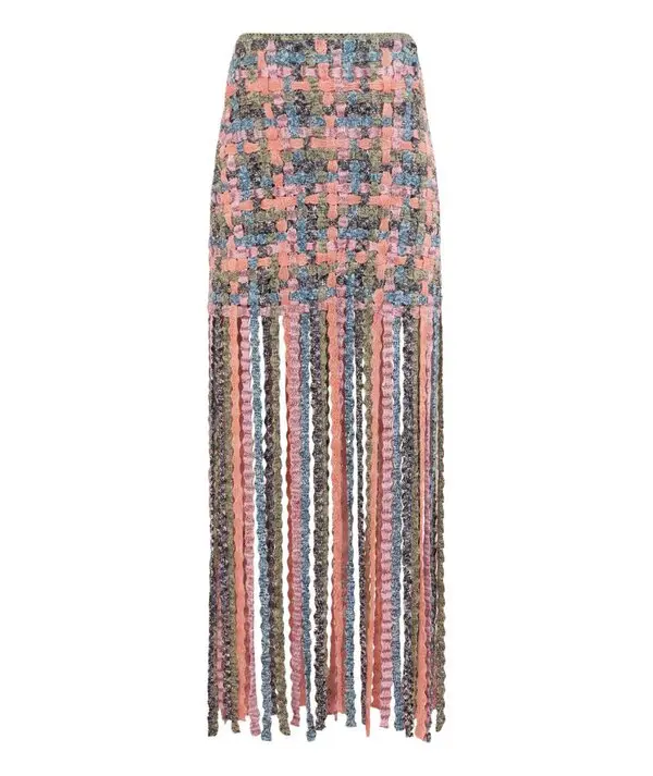 Ulla Johnson Gais Knit Skirt With Fringe - Sunweave