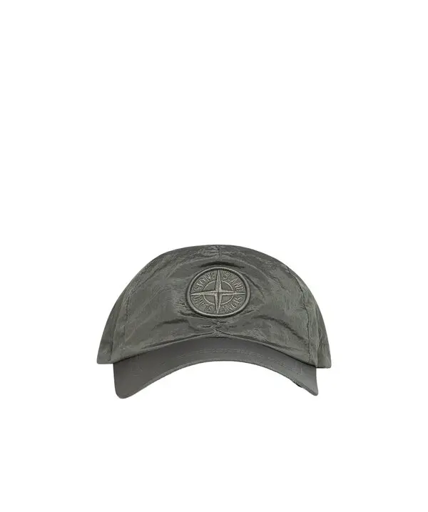 Stone Island Logo Embroidered Cap - Black