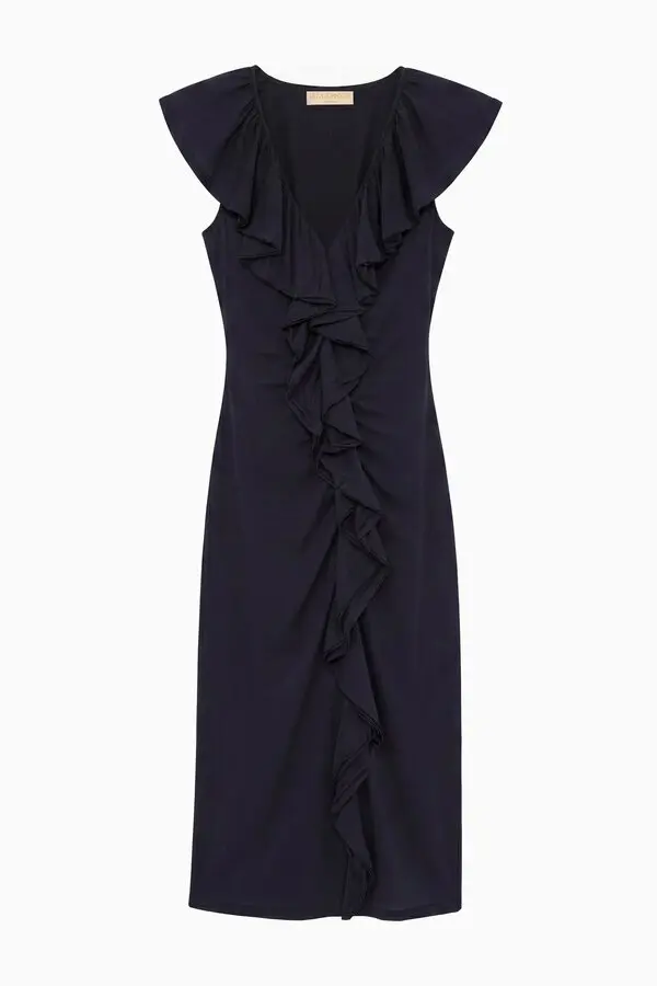 Ulla Johnson Chiara Cotton Ruffle Dress - Midnight
