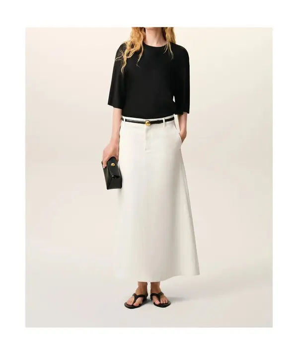 AMI Paris Satin Short-sleeve Blouse With De Coeur Detail