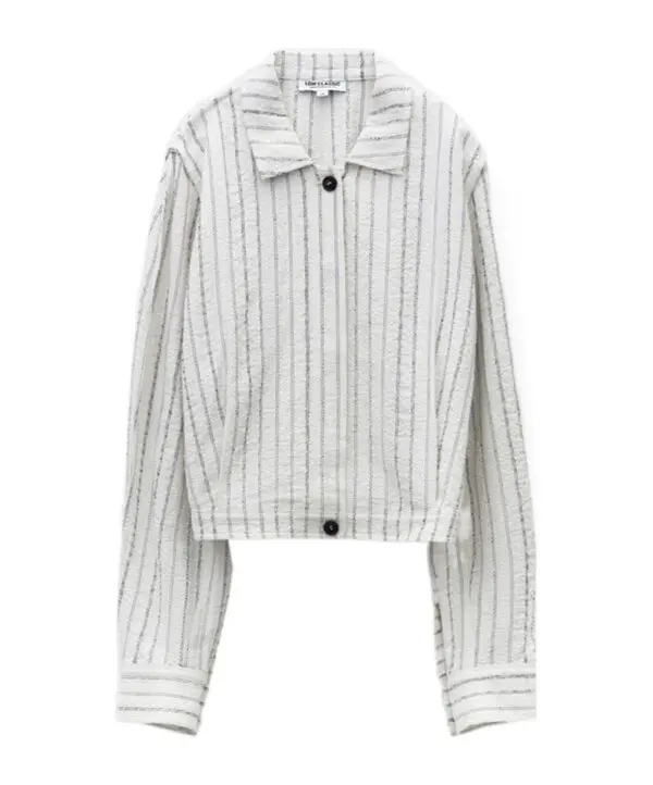 LOW CLASSIC Striped Jacket With Classic Collar