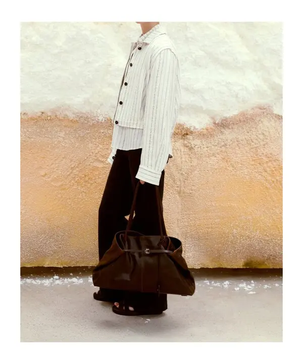 LOW CLASSIC Striped Jacket With Classic Collar
