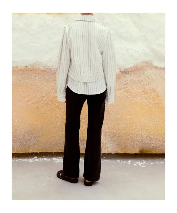 LOW CLASSIC Striped Jacket With Classic Collar