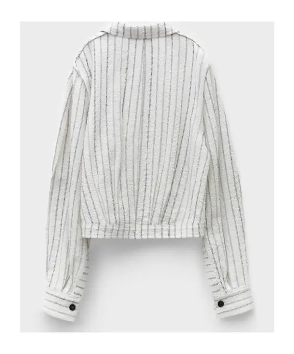LOW CLASSIC Striped Jacket With Classic Collar
