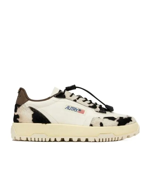 AUTRY Lace-up Sneakers With Cow-print Detail