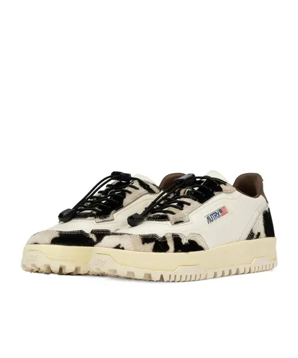 AUTRY Lace-up Sneakers With Cow-print Detail
