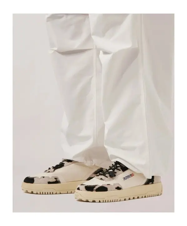 AUTRY Lace-up Sneakers With Cow-print Detail