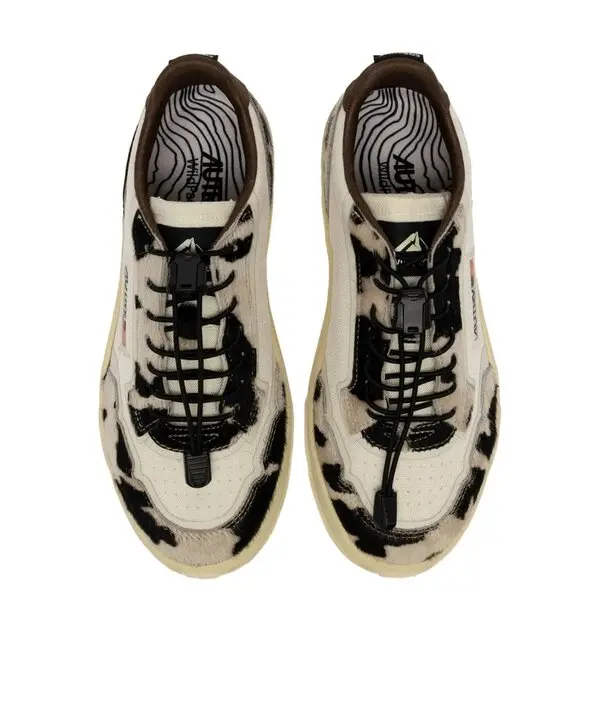 AUTRY Lace-up Sneakers With Cow-print Detail