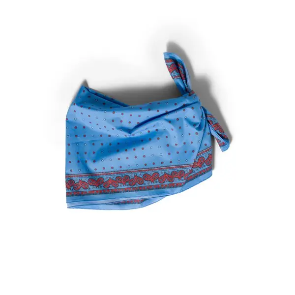 Miu Miu Paisley Print Poplin Scarf - Periwinkle/red