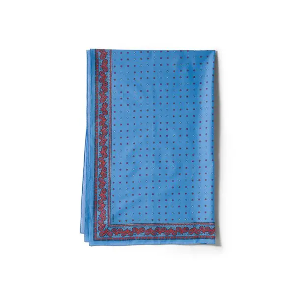 Miu Miu Paisley Print Poplin Scarf - Periwinkle/red