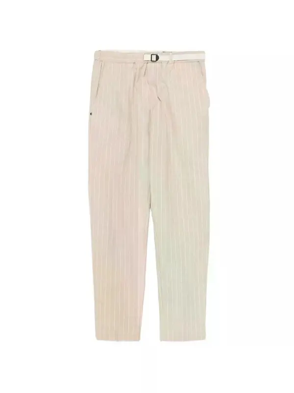 WHITE SAND Striped Belt Trousers