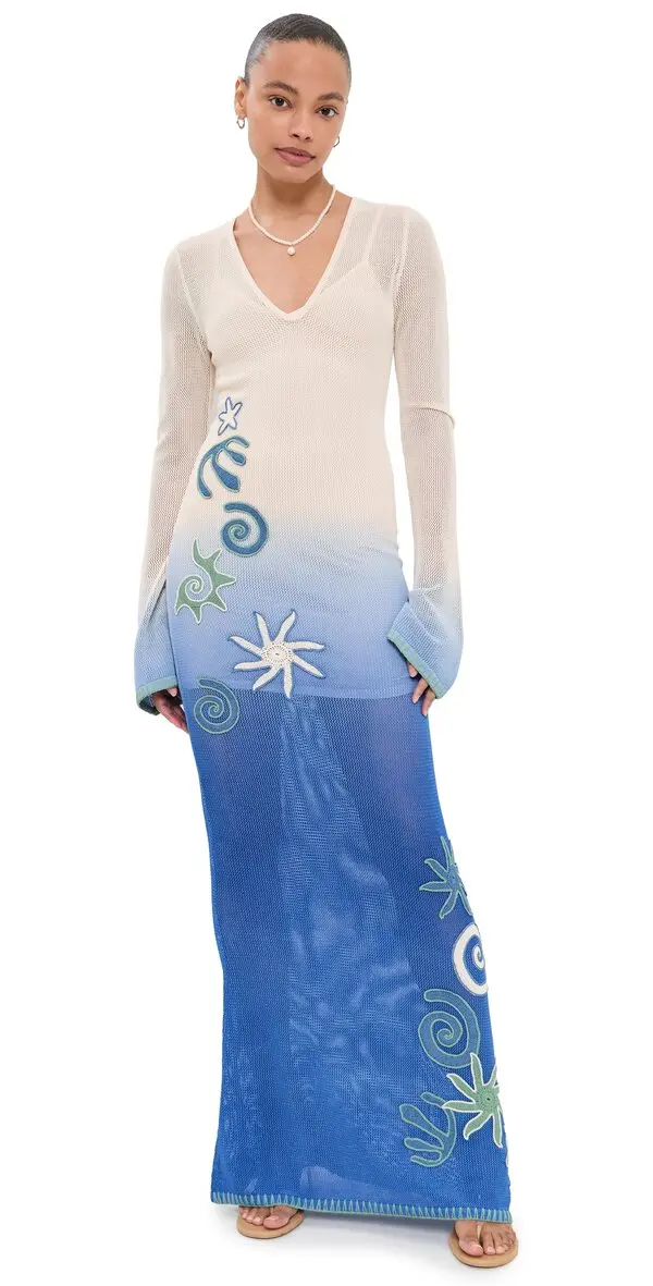 THE WOLF GANG Malaga Maxi Dress - Marine