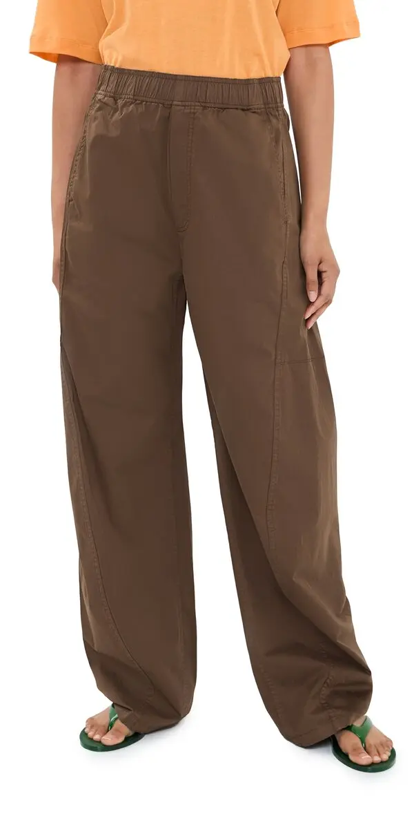 Tibi Garment Dyed Silky Cotton Winslow Pull-on Pants